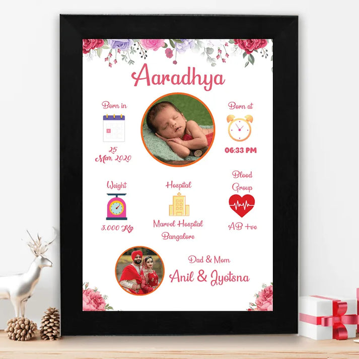 New born baby frame - Design 1 – 46Memories