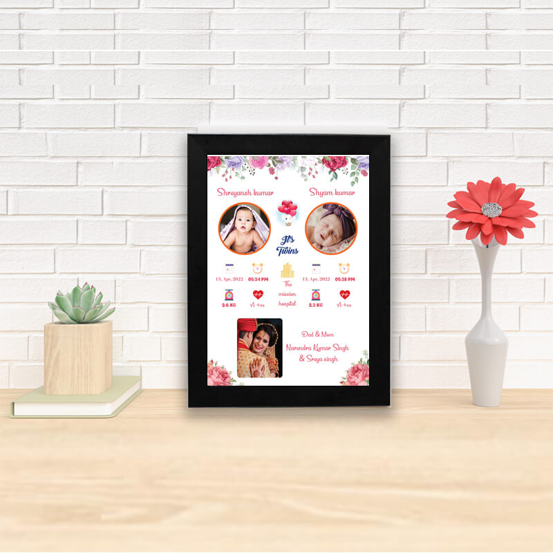Buy Twin Baby Newborn Photo Frame - Design 4 – 46Memories