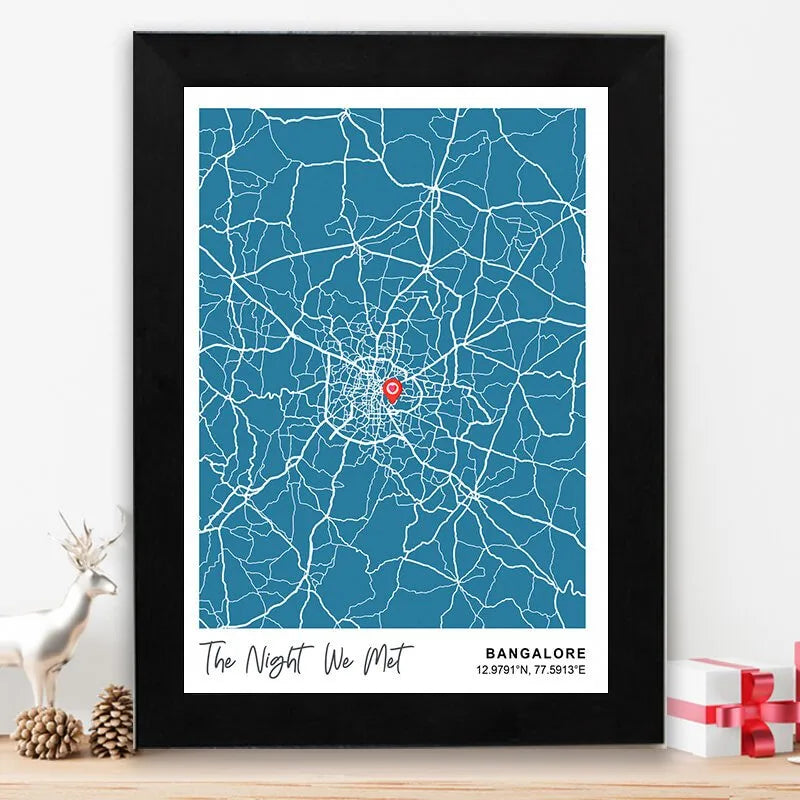 Personalized street map - Alpha blue – 46Memories