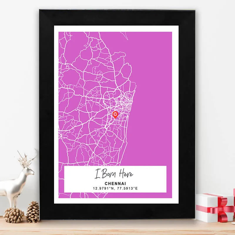 Personalized street map - Gamma pink – 46Memories