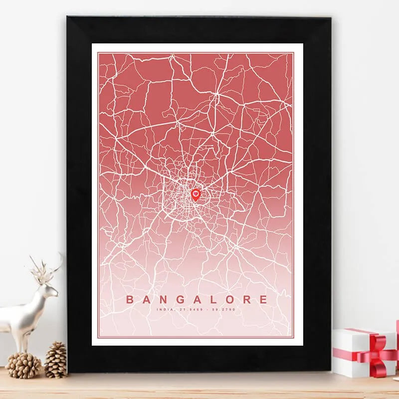 Personalized street map - Classic red – 46Memories